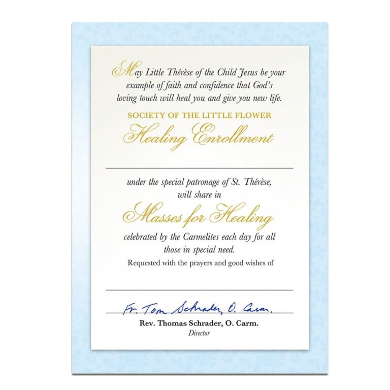 Healing Mass Card - Society of the Little Flower - US