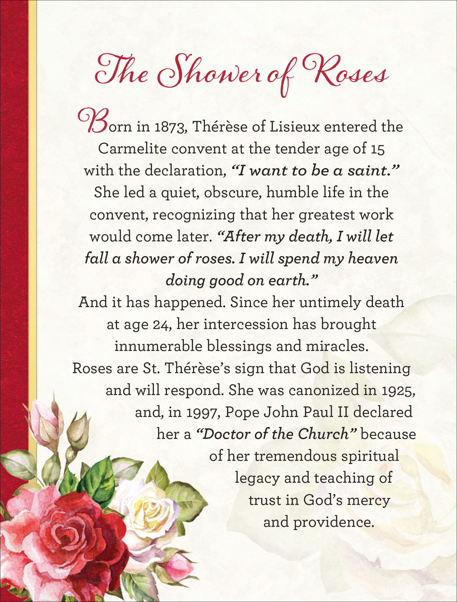 Healing Mass Card - Society of the Little Flower - US